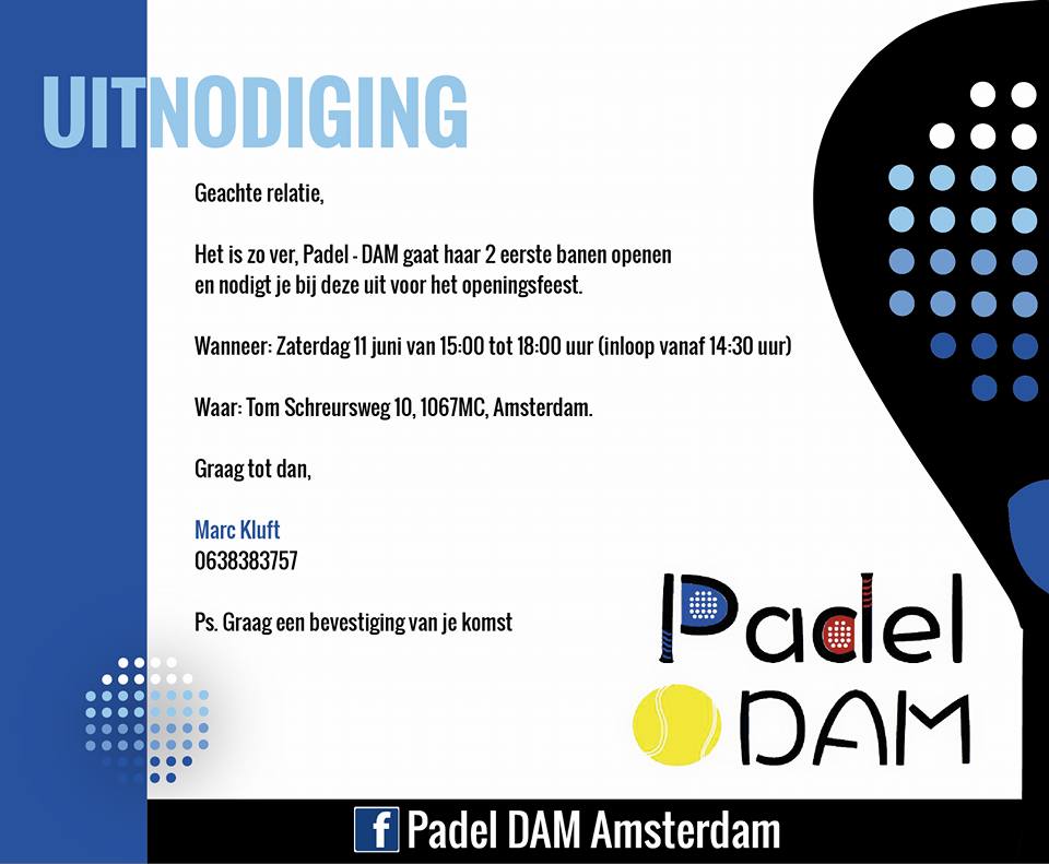 Opening New Padel Courts in Amsterdam: Padel Dam | PadelCentrum.nl